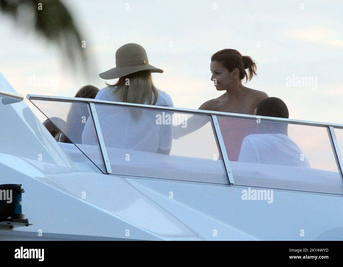 Eva Longoria Parker with her husband Tony Parker on the yacht Lady Ship ...