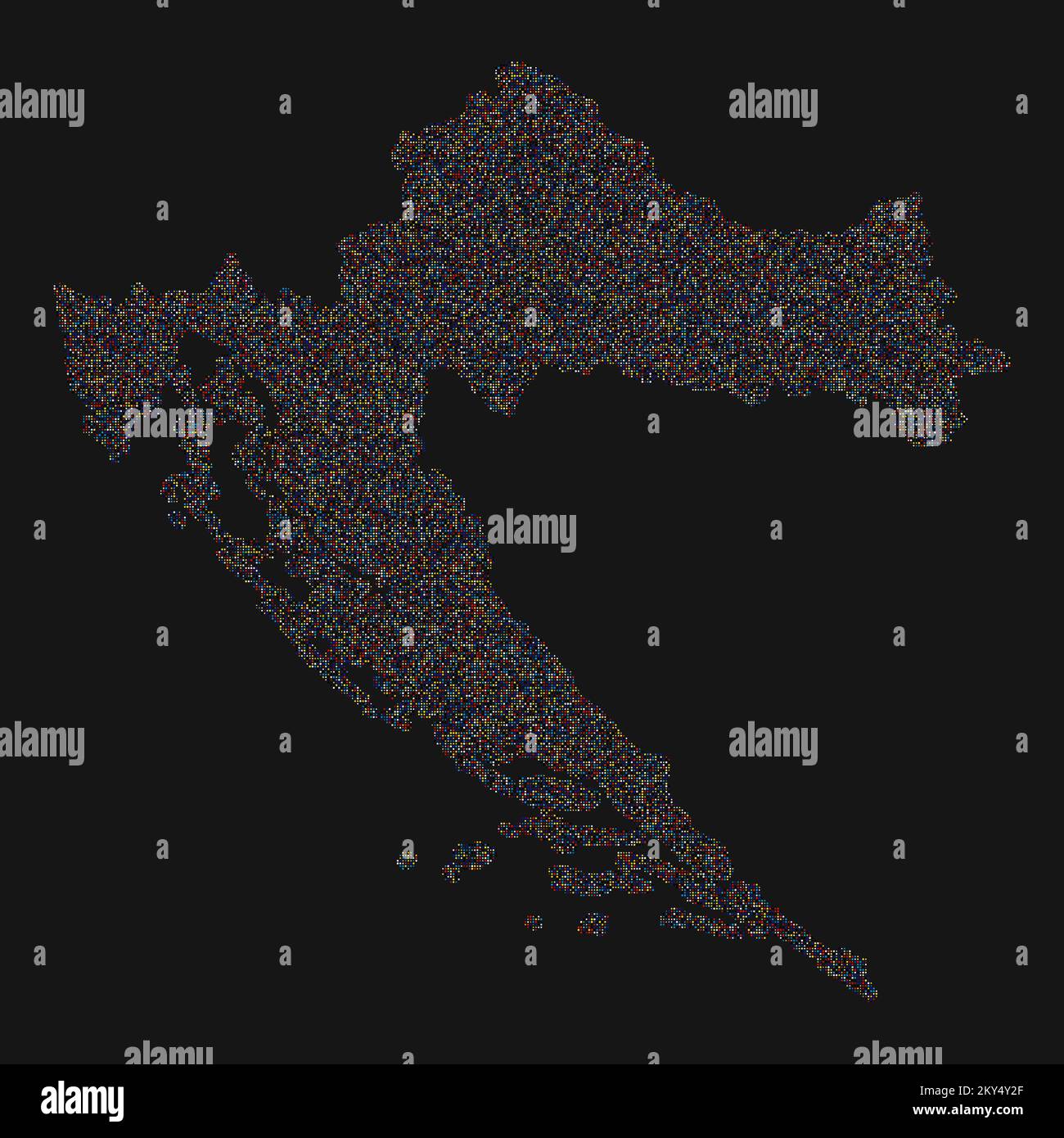 Croatia Silhouette Pixelated generative pattern illustration Stock ...