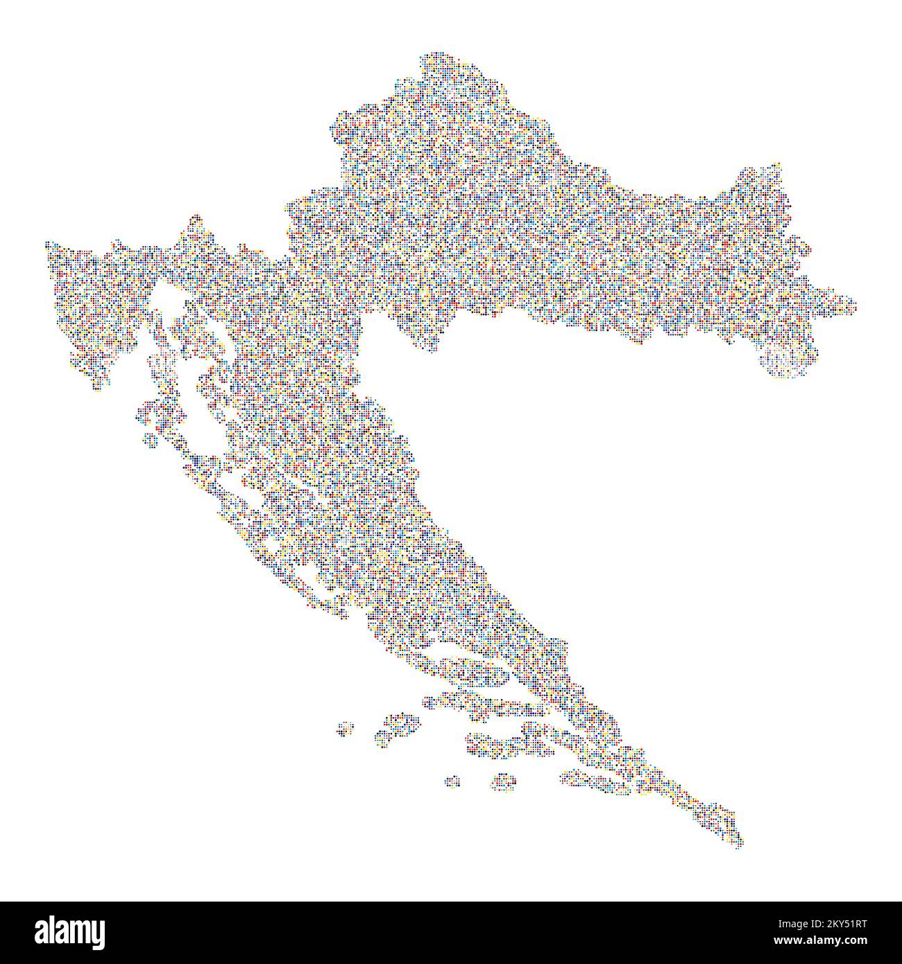 Croatia Silhouette Pixelated generative pattern illustration Stock ...