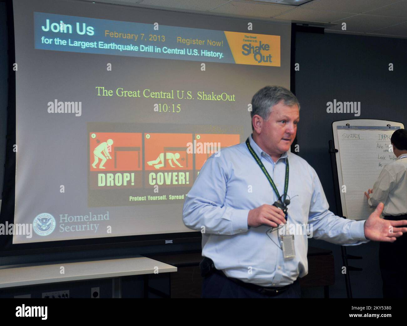 Earthquake drill office hi-res stock photography and images - Alamy
