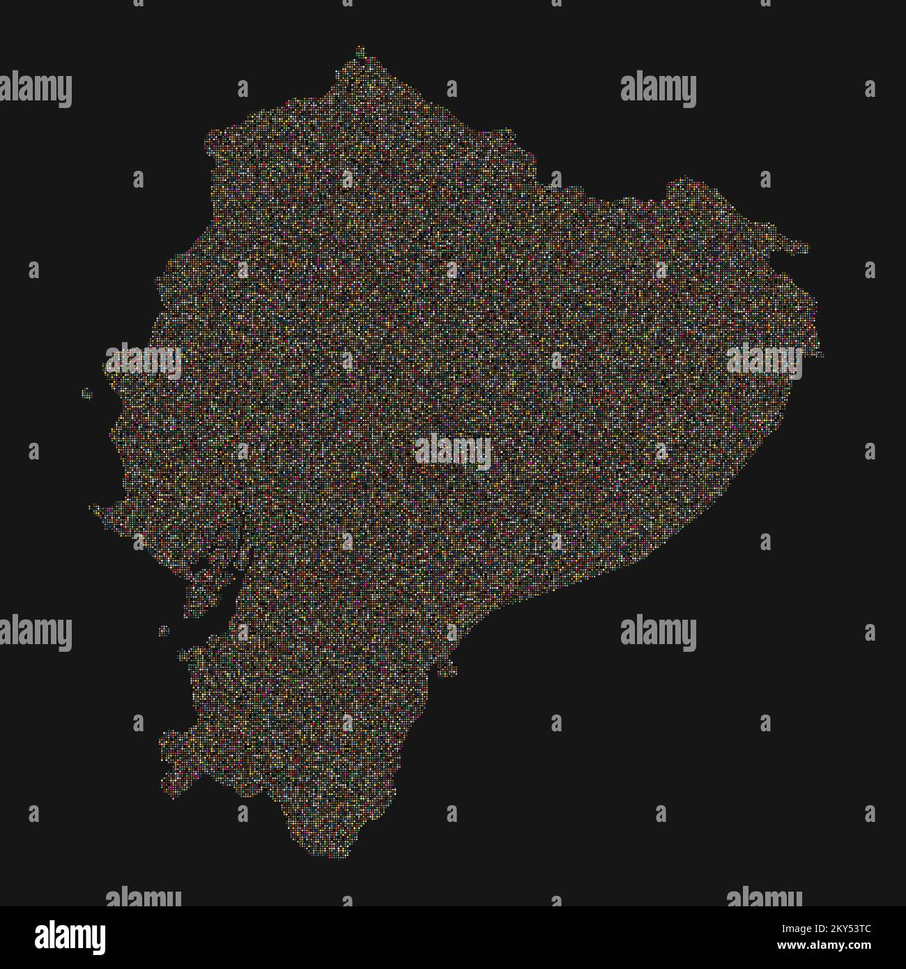 Ecuador Silhouette Pixelated generative pattern illustration Stock ...