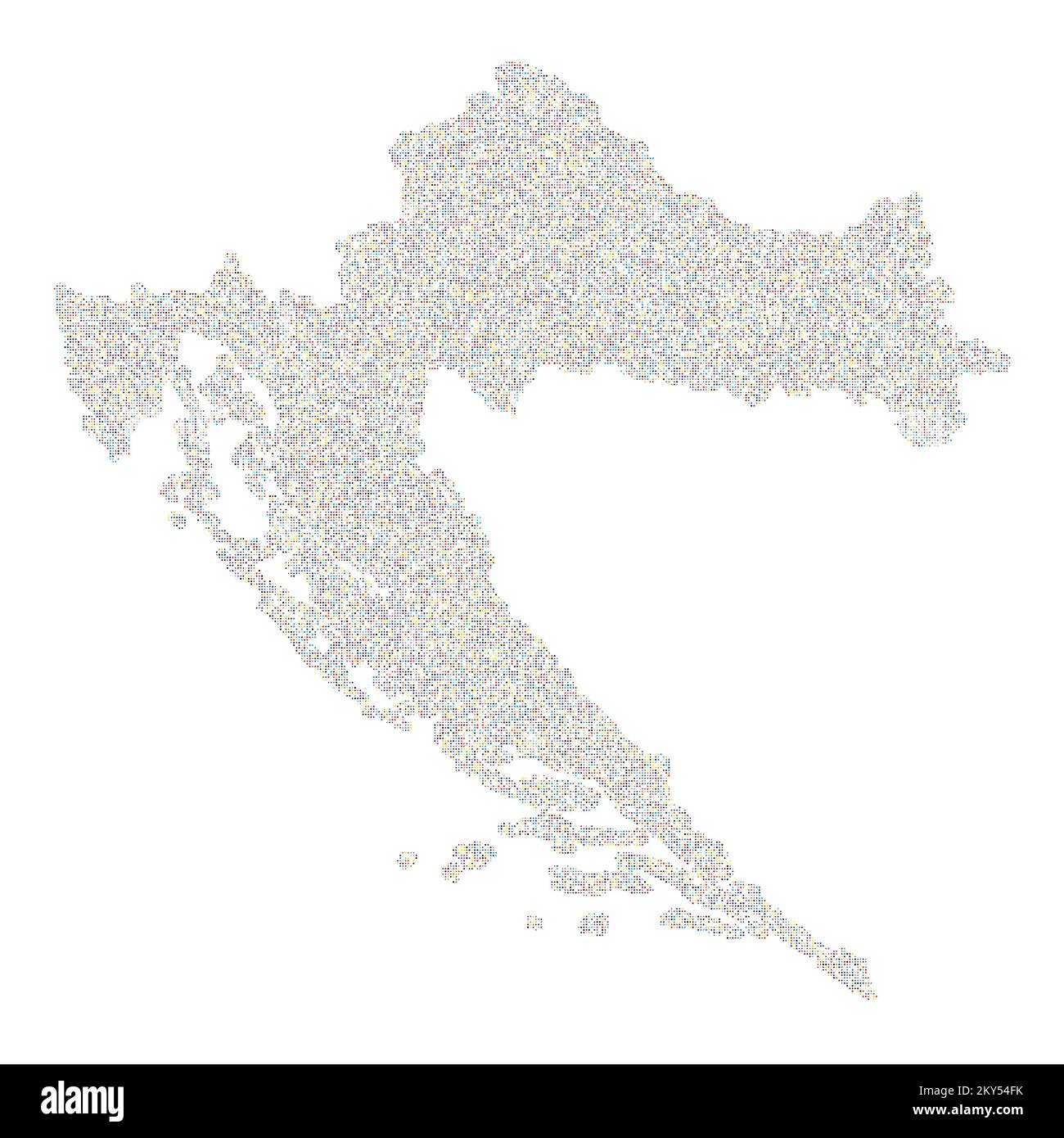 Croatia Silhouette Pixelated generative pattern illustration Stock ...