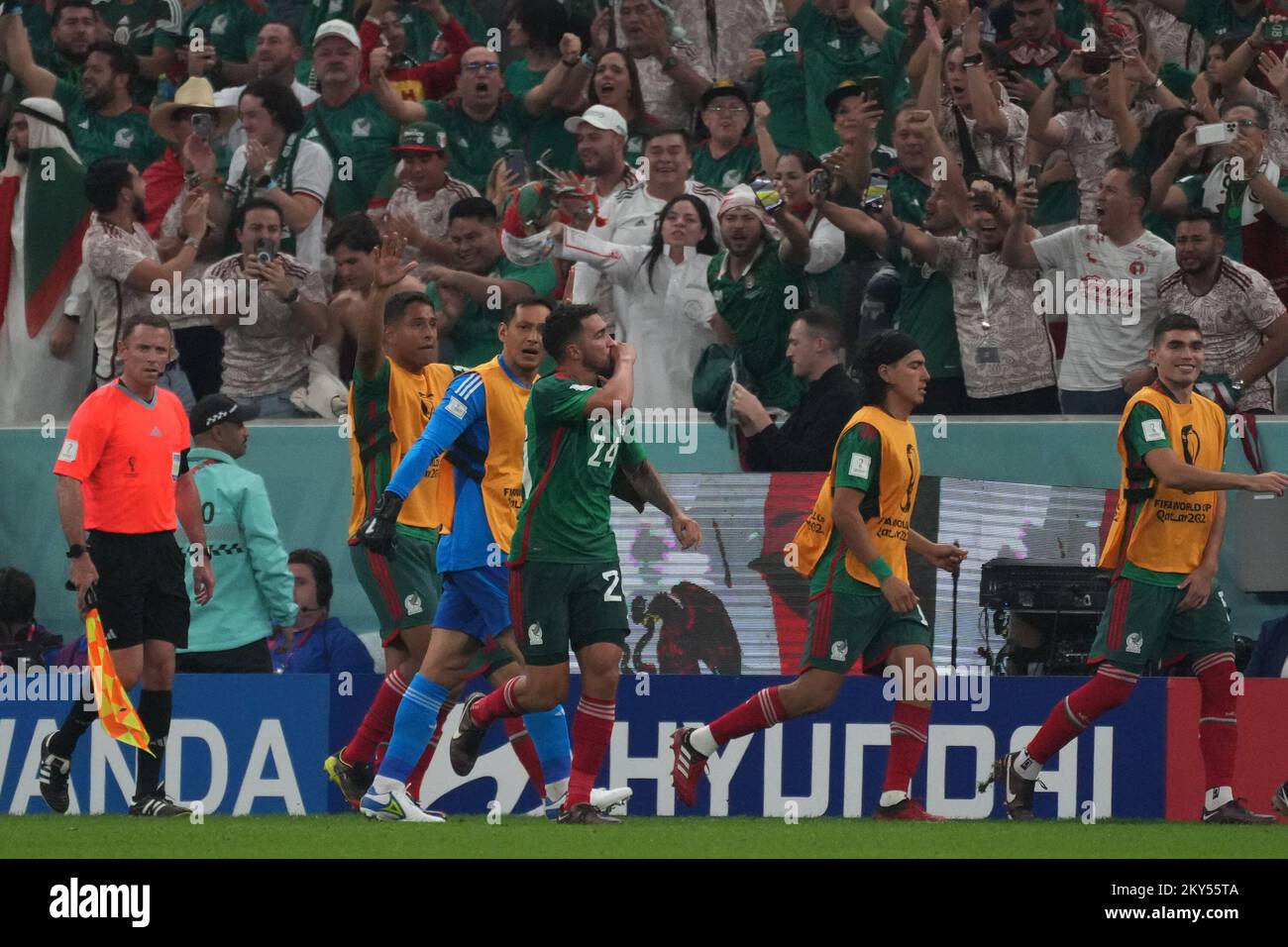 DOHA (QATAR), 11/30/2022 - WORLD CUP/SAUDI ARABIA vs MEXICO - Goal scored by Luis Chaves (24) in ...