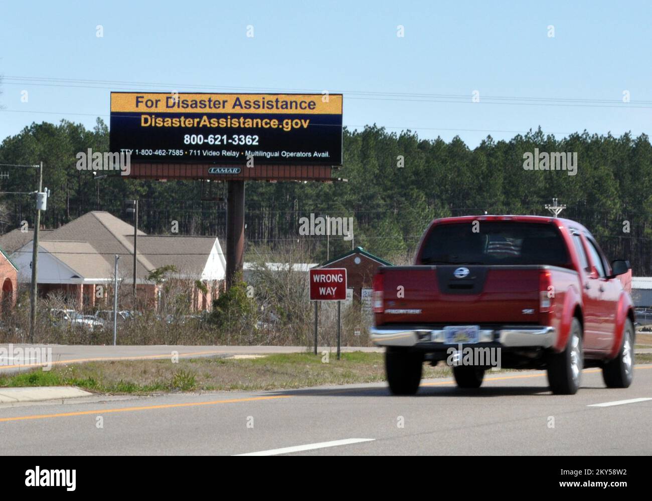 Signs Promote FEMA's Registration Telephone Number. Mississippi Severe ...