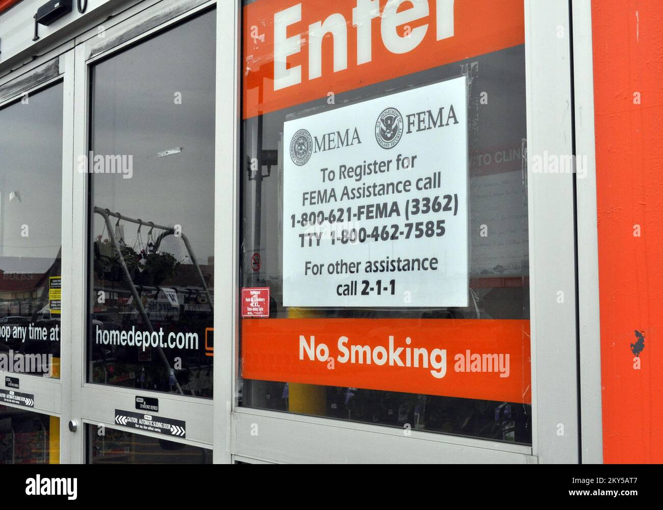 Signs Promote FEMA's Registration Telephone Number. Mississippi Severe ...
