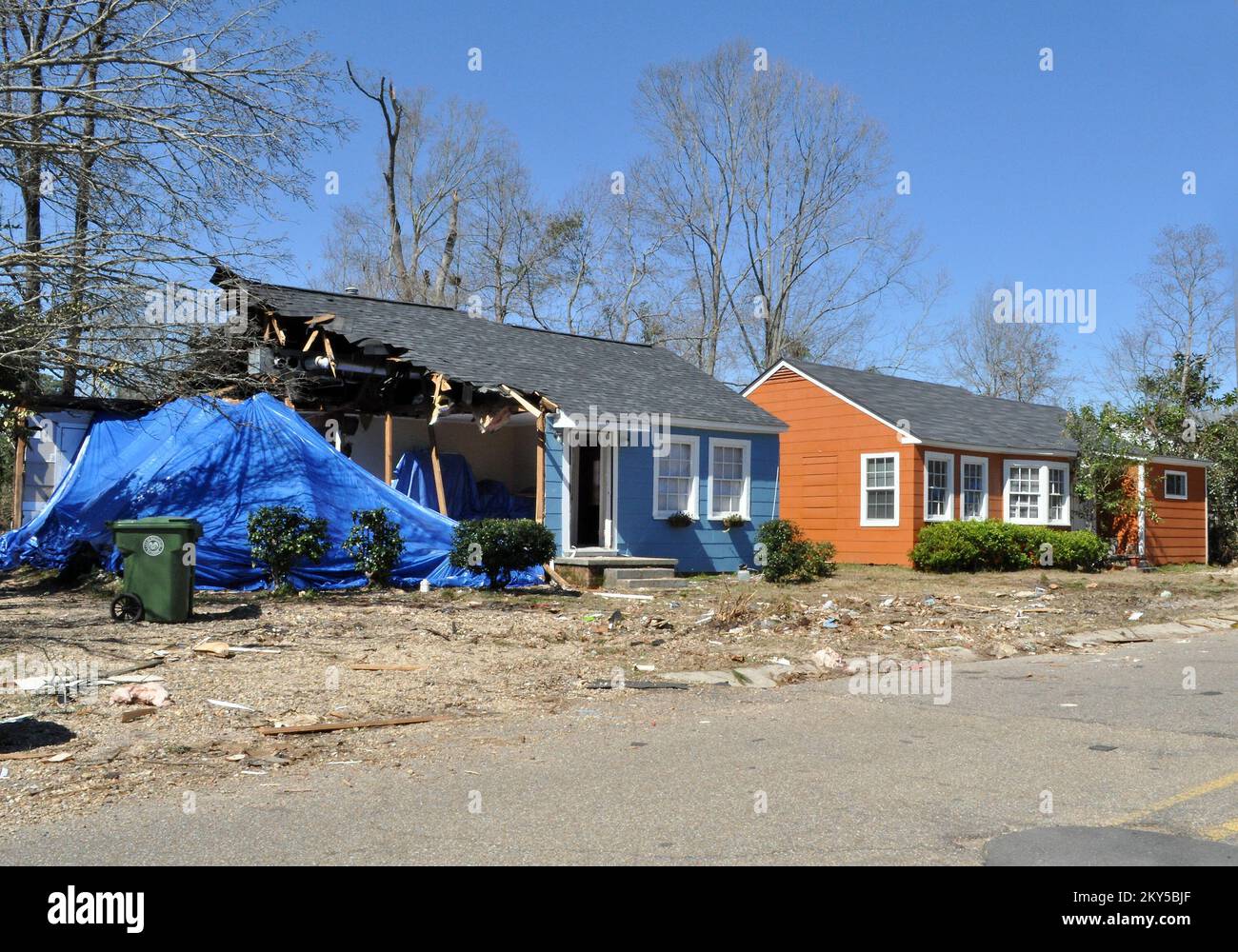 A Home Destroyed Yet a Neighbor's Home Untouched. Mississippi Severe ...