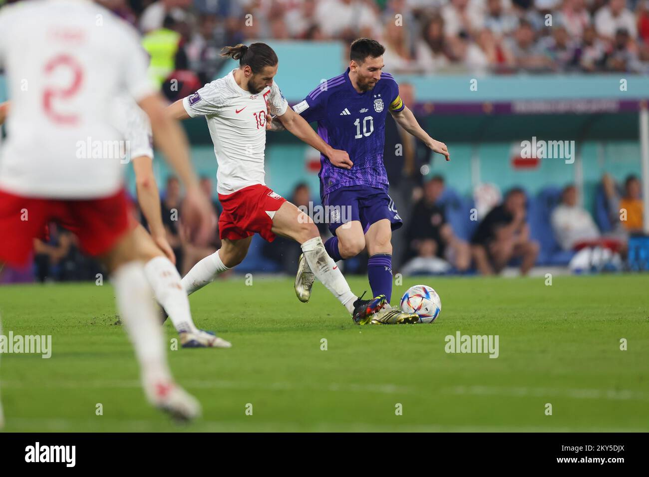 Doha, Qatar. 30th Nov, 2022. (L to R) Grzegorz Krychowiak (POL), Lionel Messi (ARG) Football ...