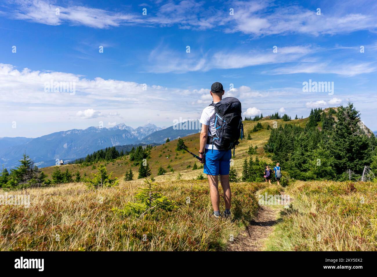 Trekking in the mountains of Slovenia, at Smrekovec region Stock Photo ...