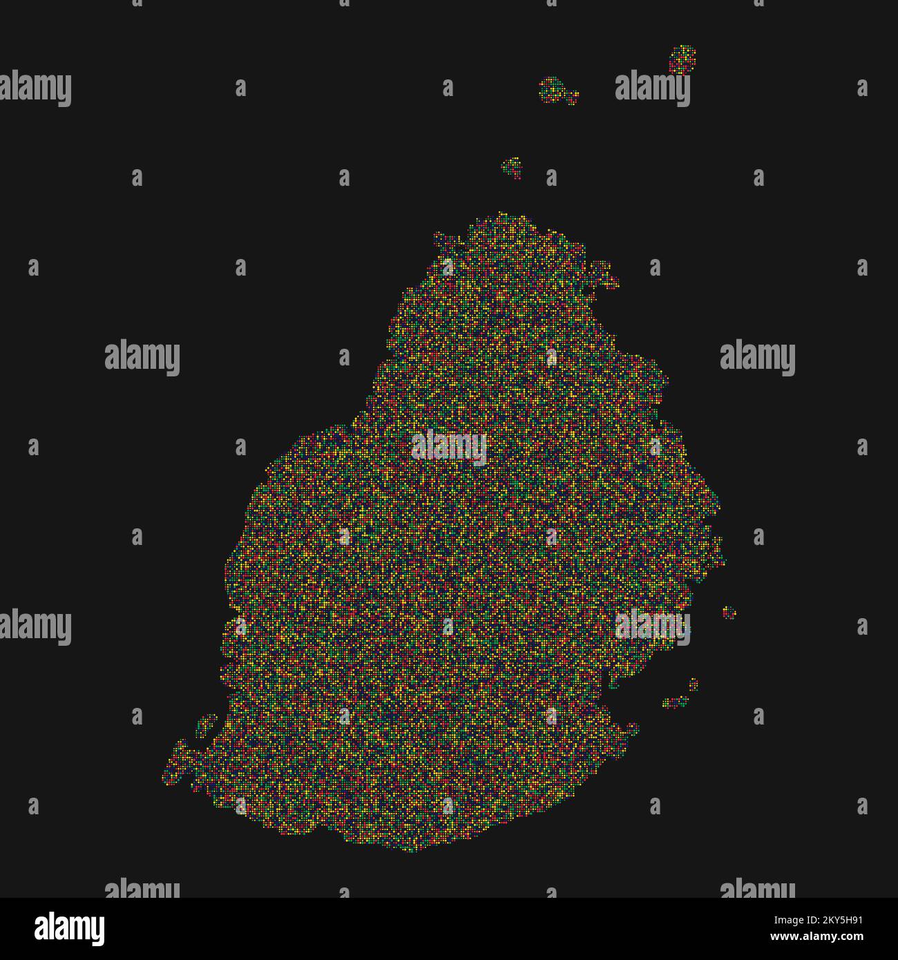 Mauritius Silhouette Pixelated generative pattern illustration Stock ...