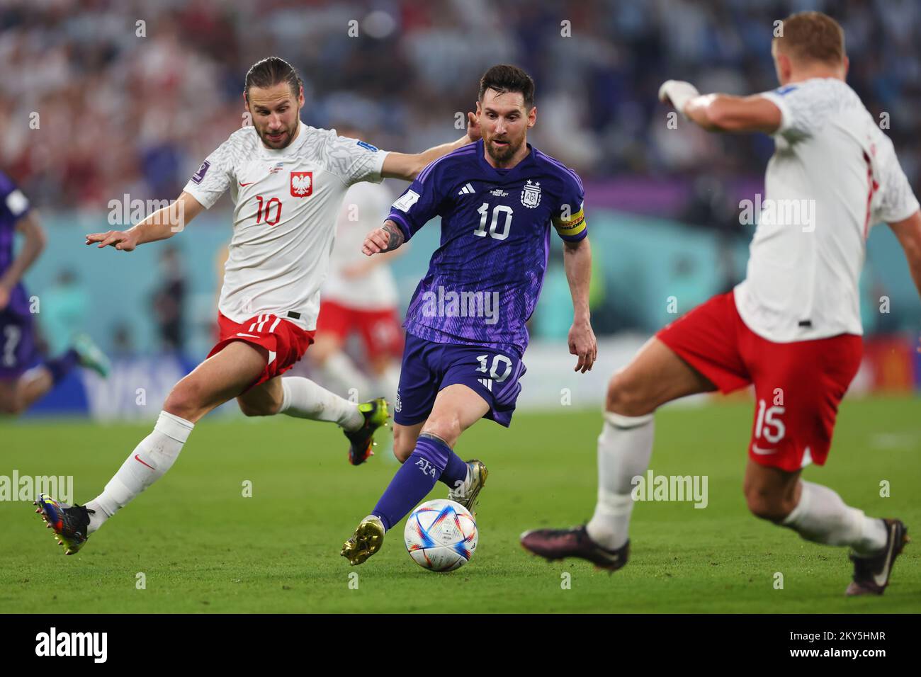 Doha, Qatar. 30th Nov, 2022. (L to R) Grzegorz Krychowiak (POL), Lionel Messi (ARG) Football ...