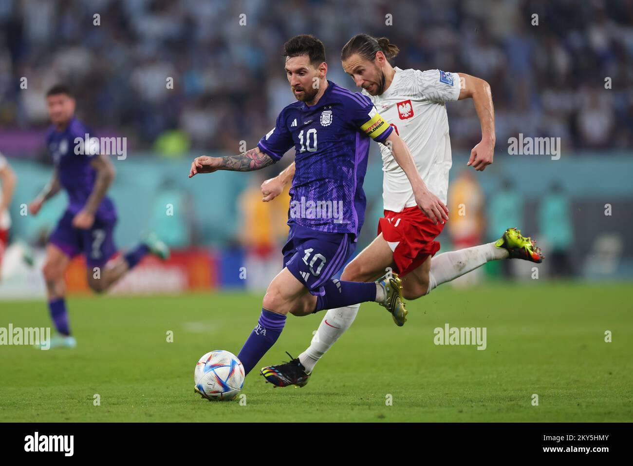 Doha, Qatar. 30th Nov, 2022. (L to R) Lionel Messi (ARG), Grzegorz Krychowiak (POL) Football ...