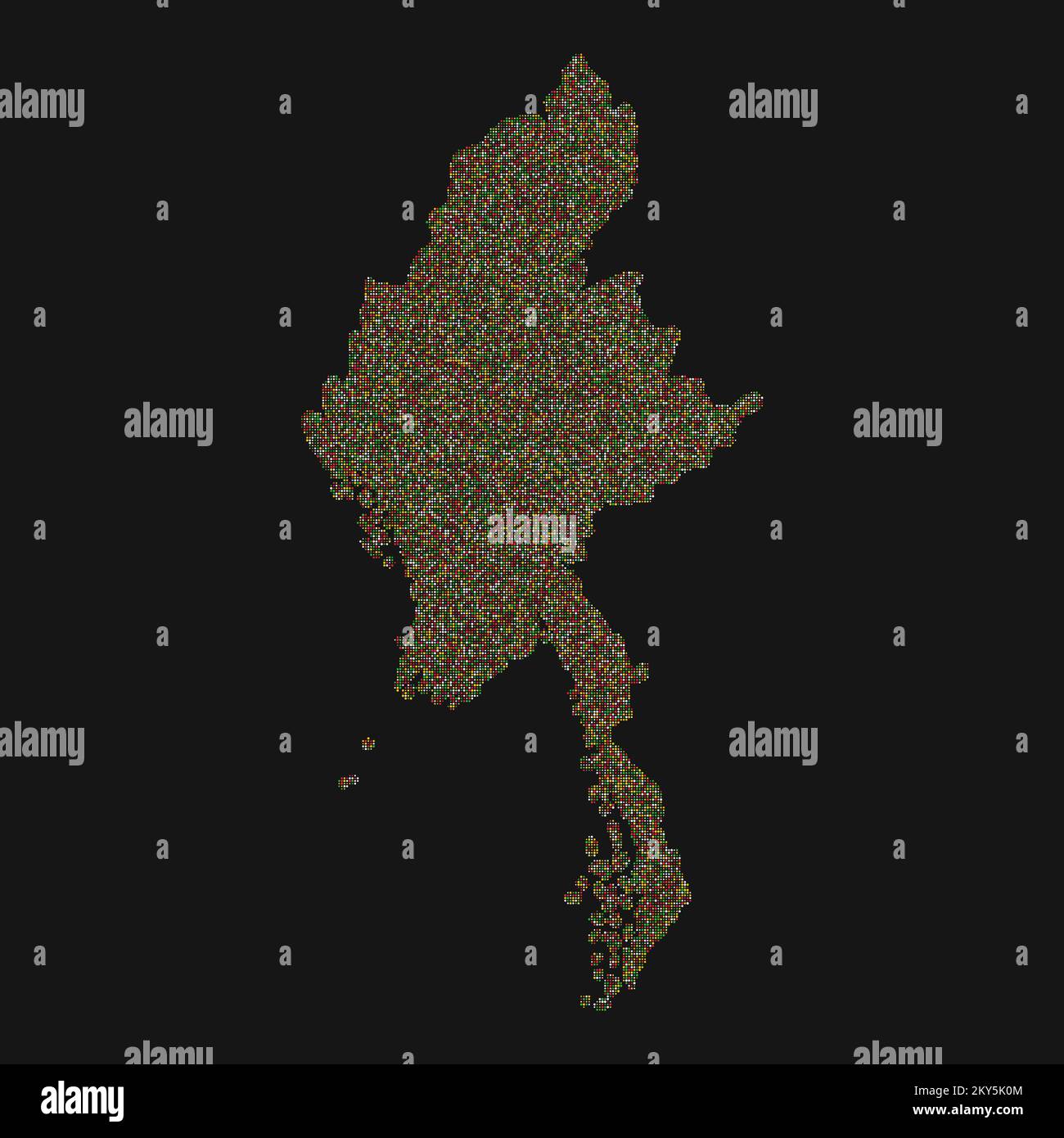 Myanmar Silhouette Pixelated generative pattern illustration Stock ...