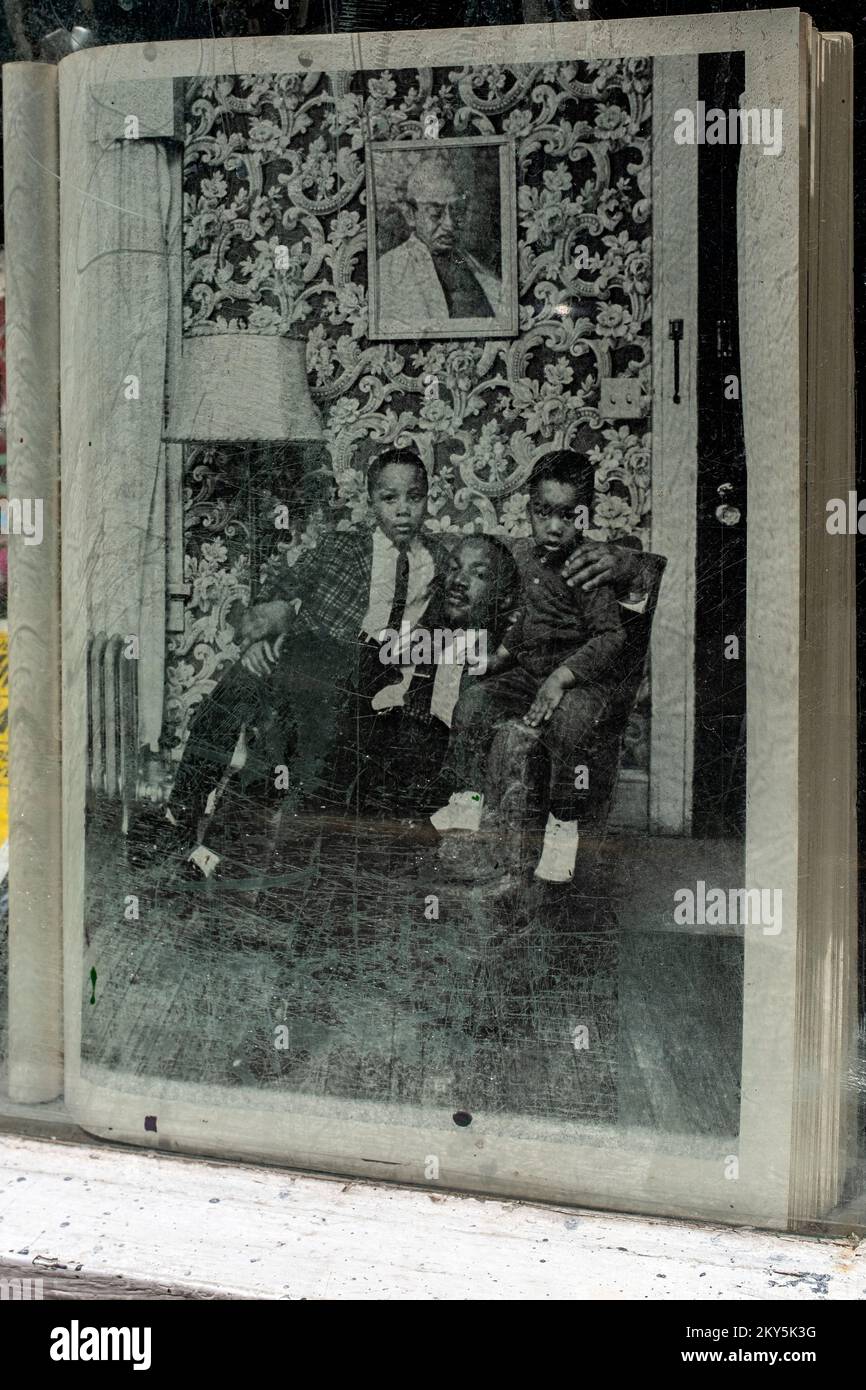 book in store window showing old photo of Martin Luther King Jr. with ...