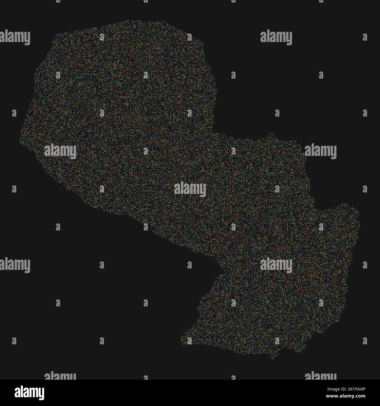 Paraguay Silhouette Pixelated generative pattern illustration Stock ...