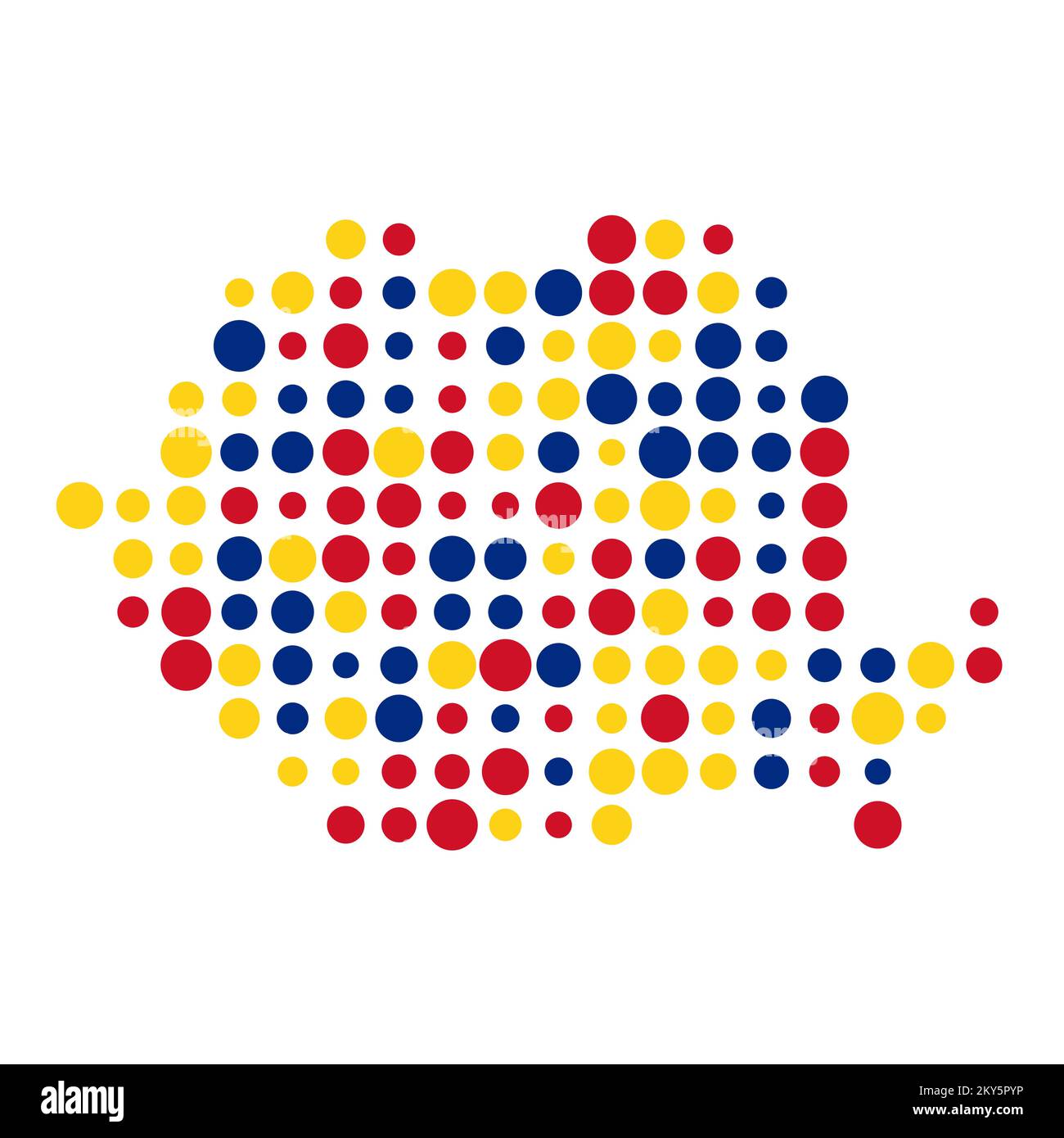 Romania Silhouette Pixelated generative pattern illustration Stock ...