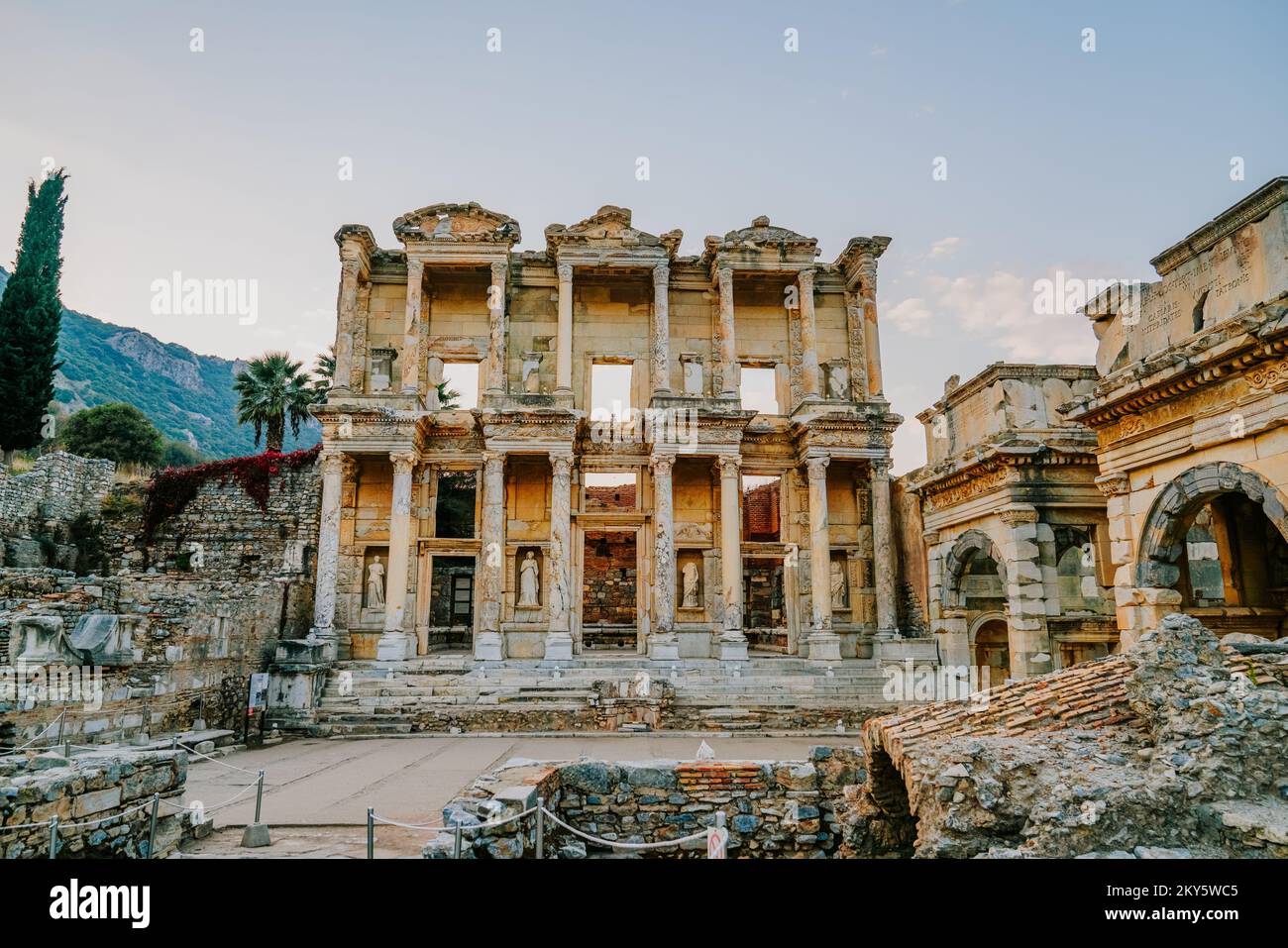 Celsus Library at Ephesus ancient city in Izmir, Turkey Stock Photo - Alamy
