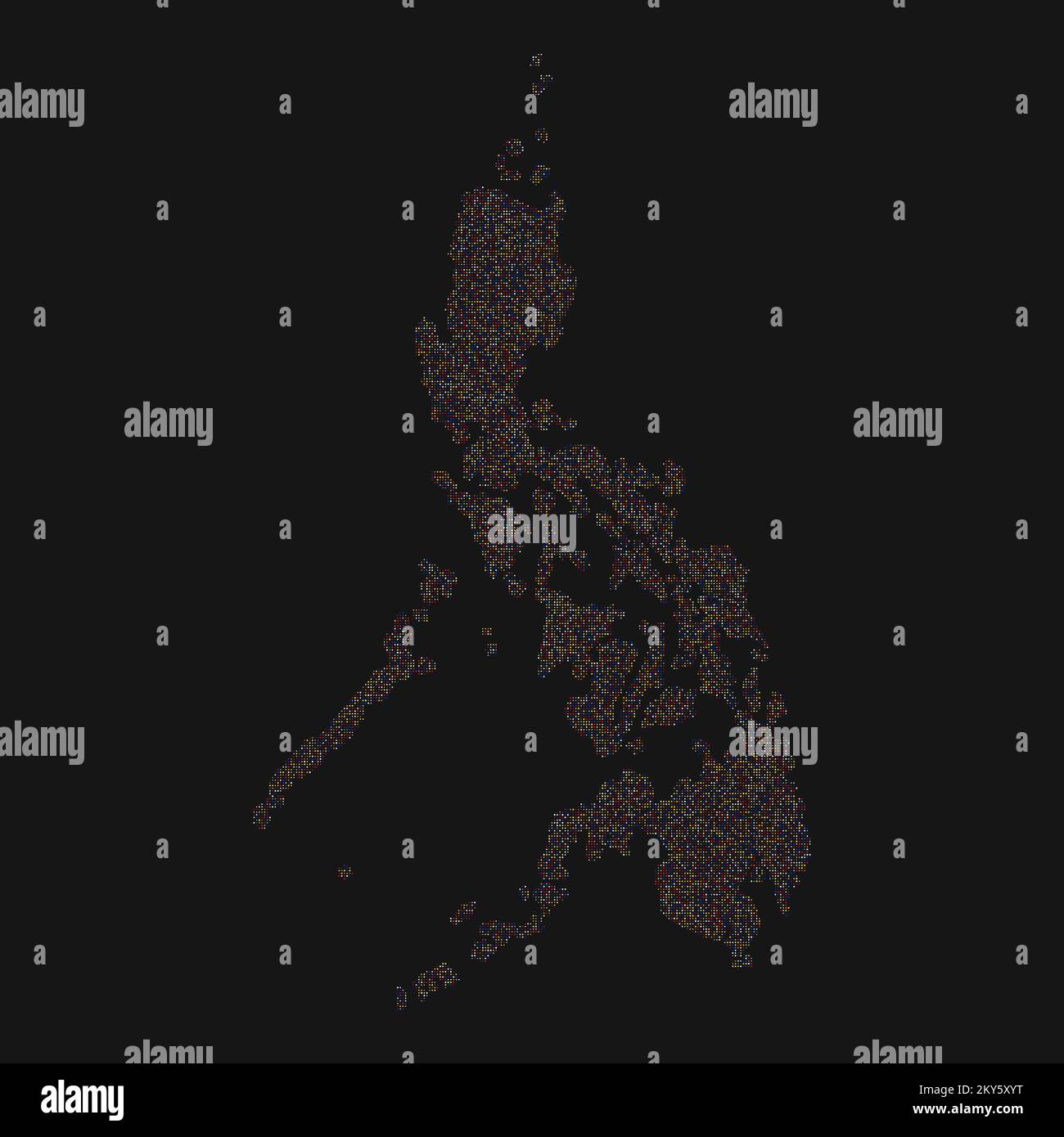 Philippines Silhouette Pixelated generative pattern illustration Stock ...