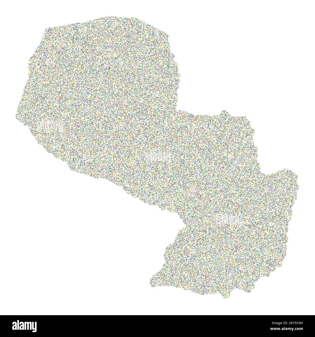 Paraguay Silhouette Pixelated generative pattern illustration Stock ...