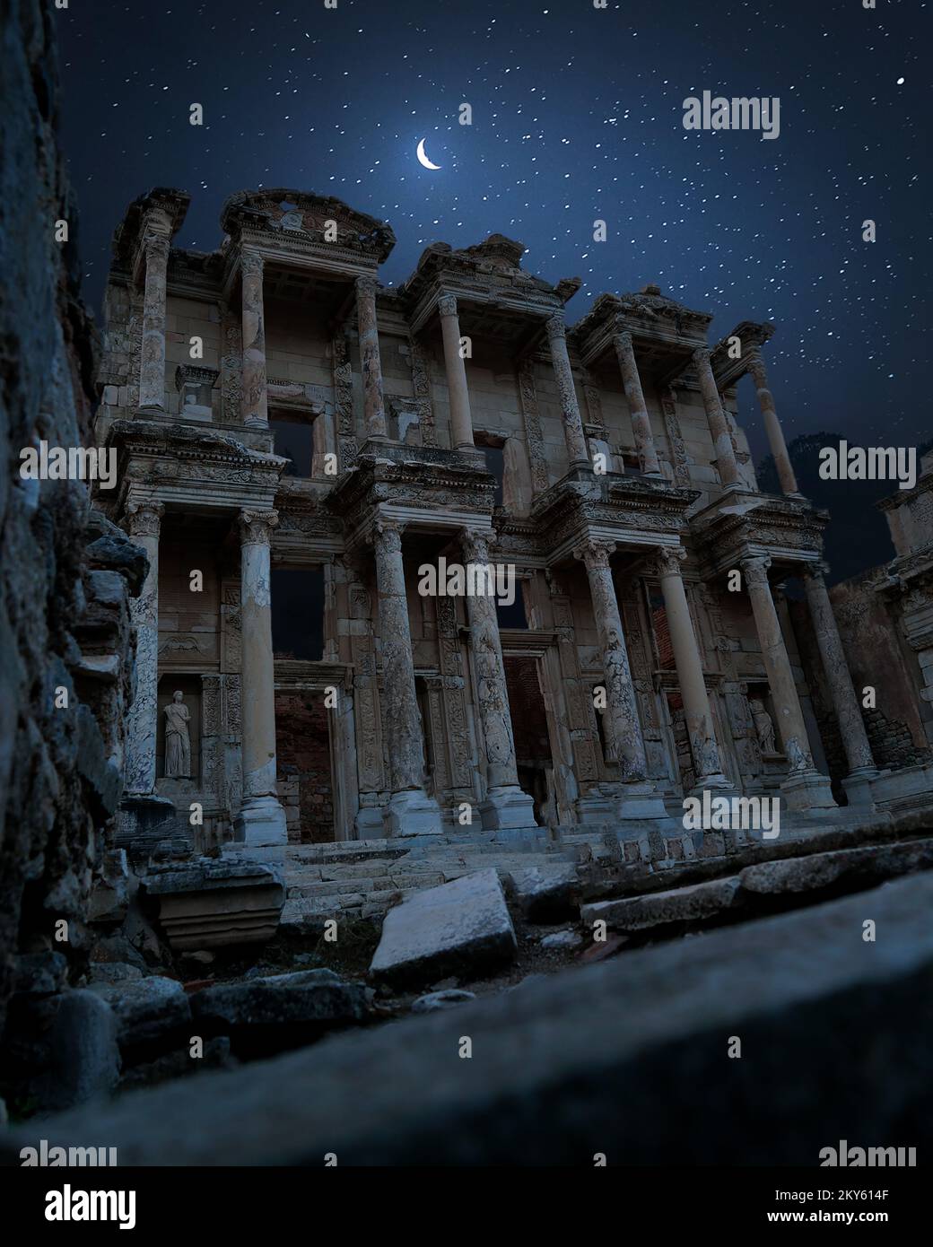 Celsus Library at Ephesus ancient city in Izmir, Turkey Stock Photo - Alamy