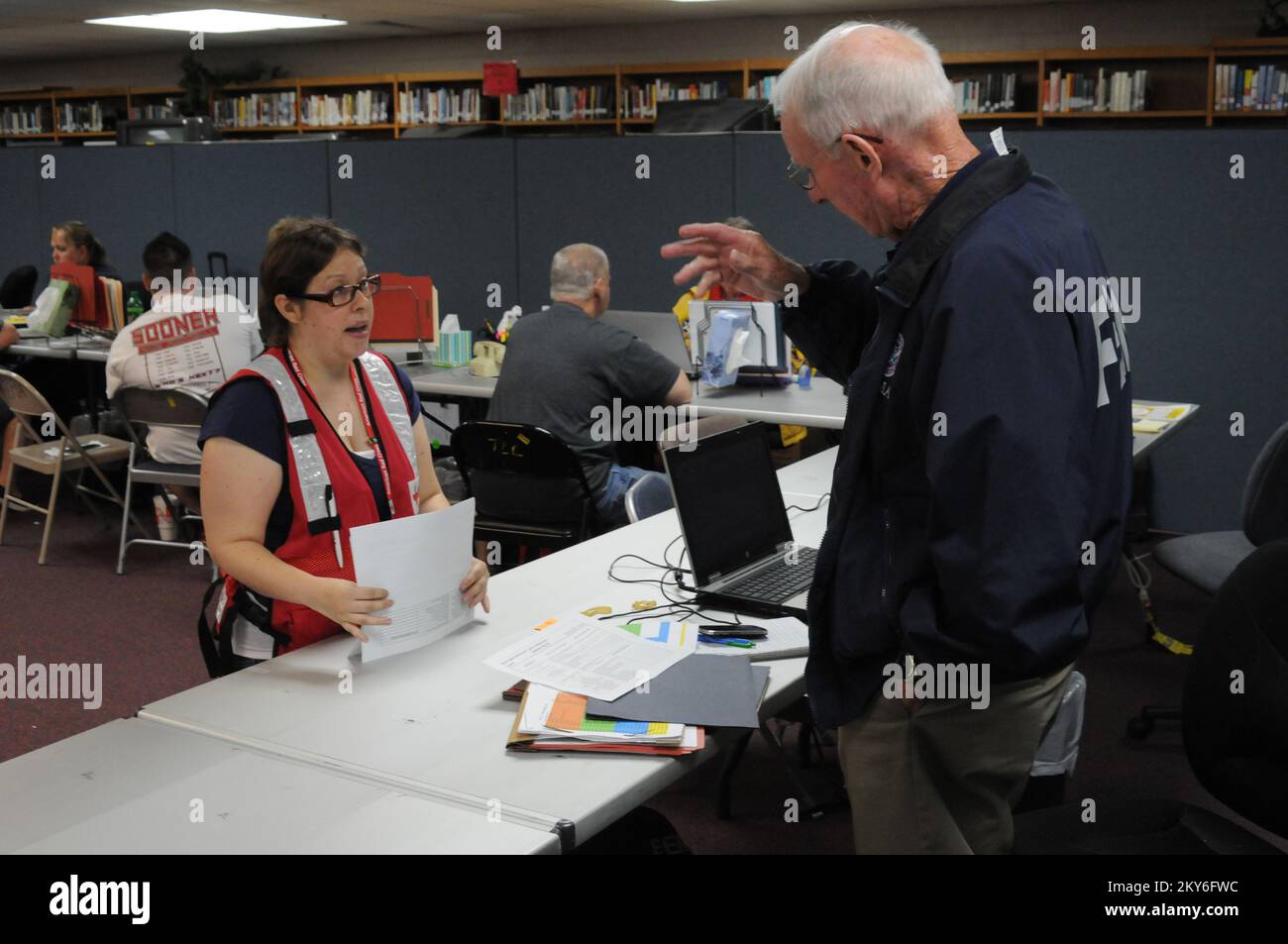 FEMA PIO with Red Cross at DRC.. Photographs Relating to Disasters and ...