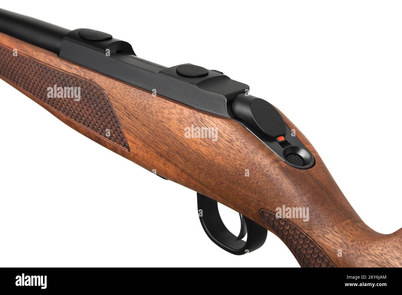 Modern bolt-action carbine with a wooden stock. Weapons for sports ...