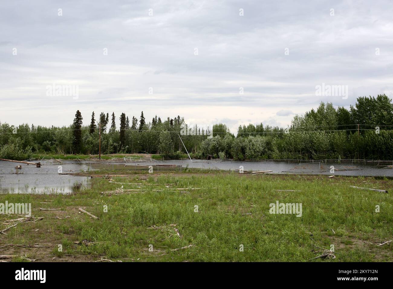 Galena, Alaska, June 29, 2013 A lake of stranded water still covers the ...