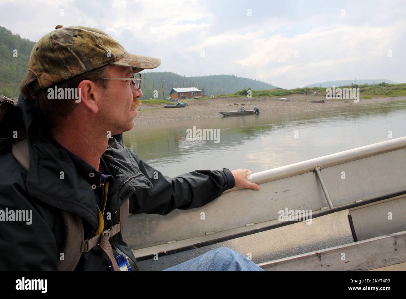 Hughes, Alaska, July 7, 2013 FEMA inspector Marty Williams travels by ...