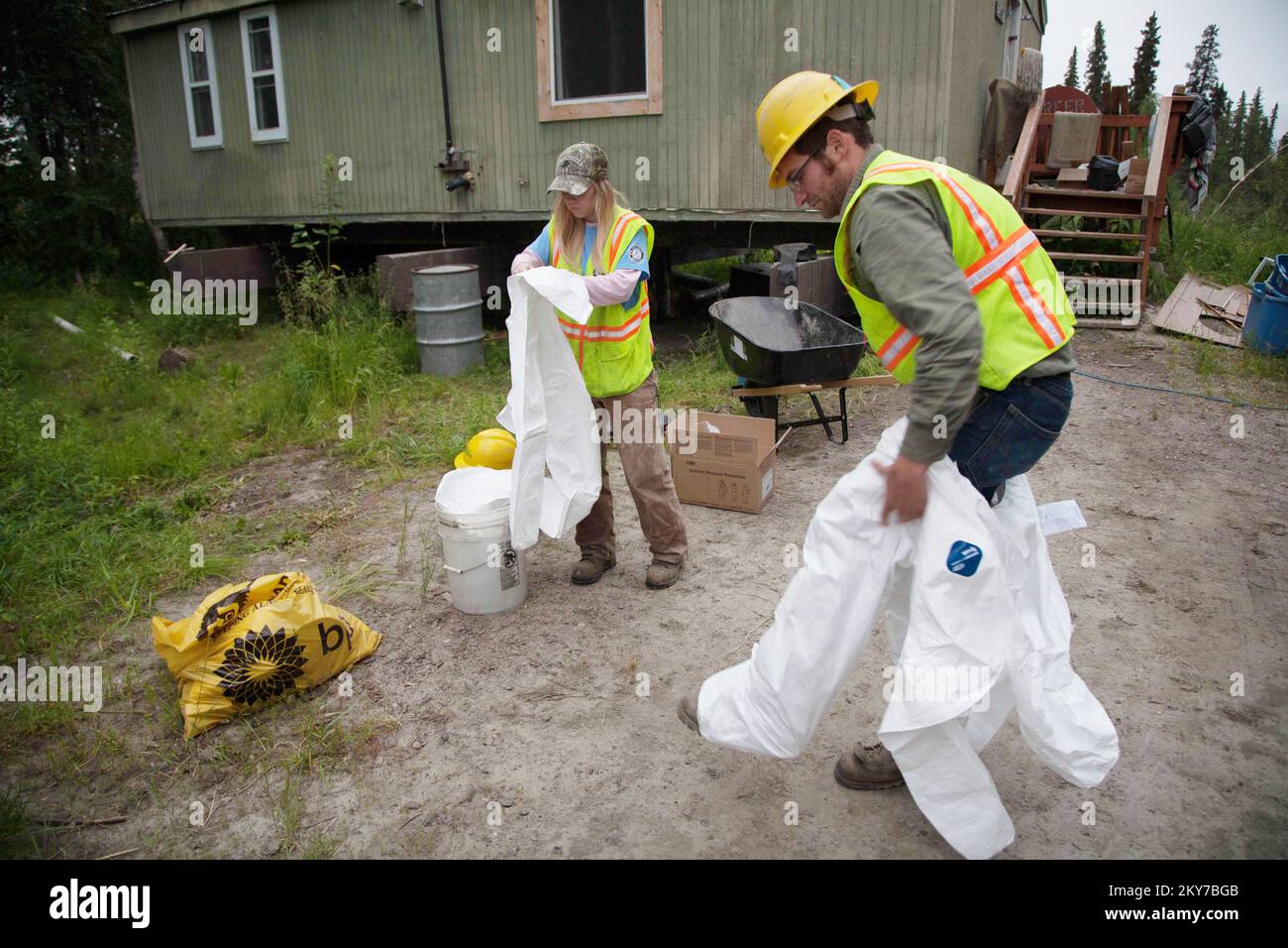 Galena, Alaska, July 24, 2013 Megan Brady, left, and Sam Neukom, right ...