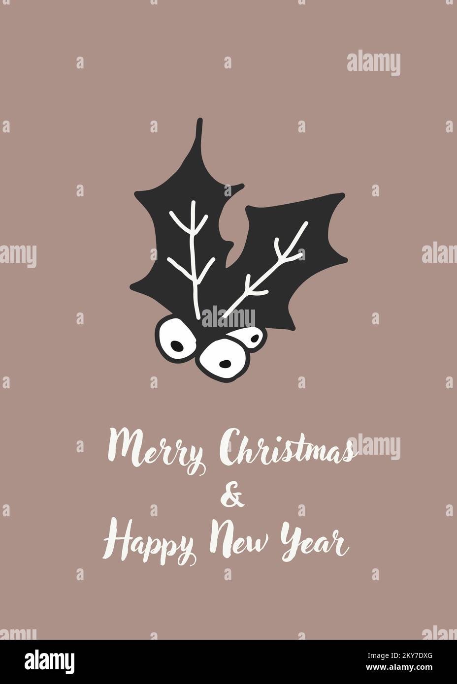 Merry Christmas and Happy New Year Scandinavian trendy abstract ...