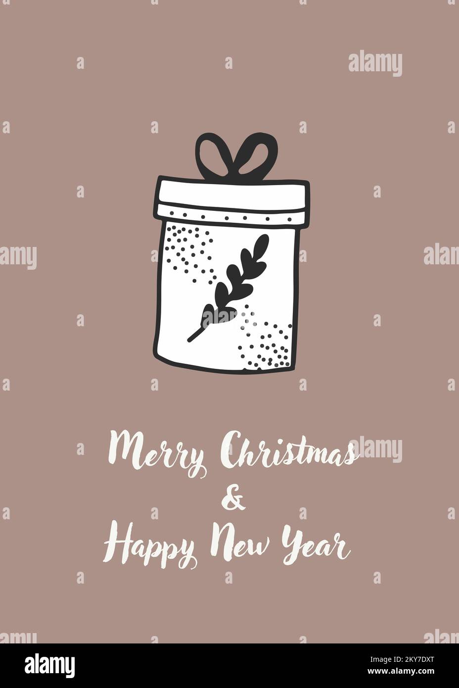 Merry Christmas and Happy New Year Scandinavian trendy abstract ...