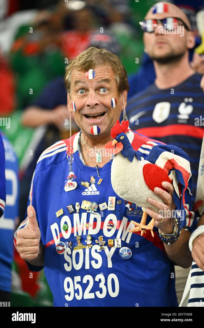 Doha, Qatar. 30 November, 2022. French fans attend Tunisia v France ...