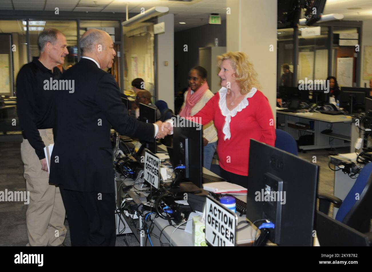 DHS Secretary Meets with GEMA Staff. Georgia Severe Winter Storm. Photographs Relating to ...