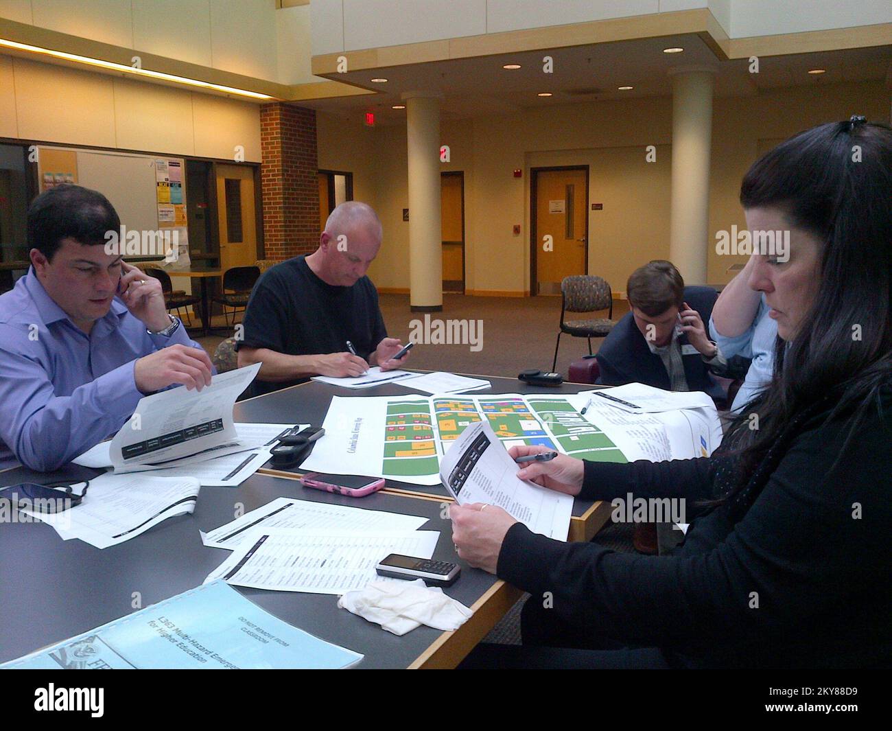 Exercise control cell at the Emergency Operations Center exercise at ...