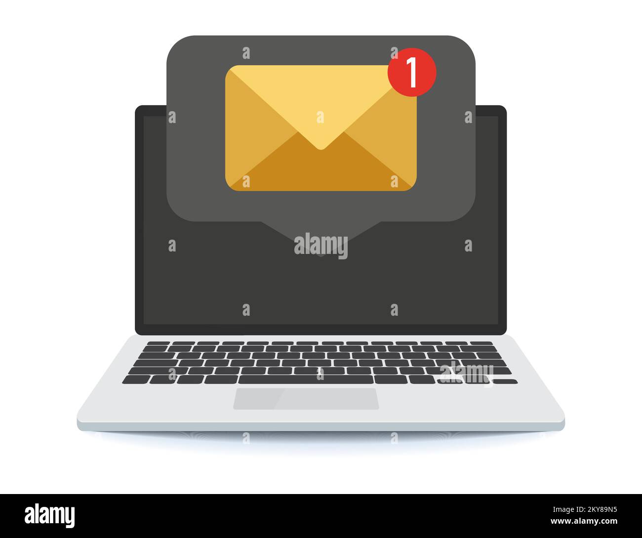 vector illustration design of notification message on laptop Stock ...