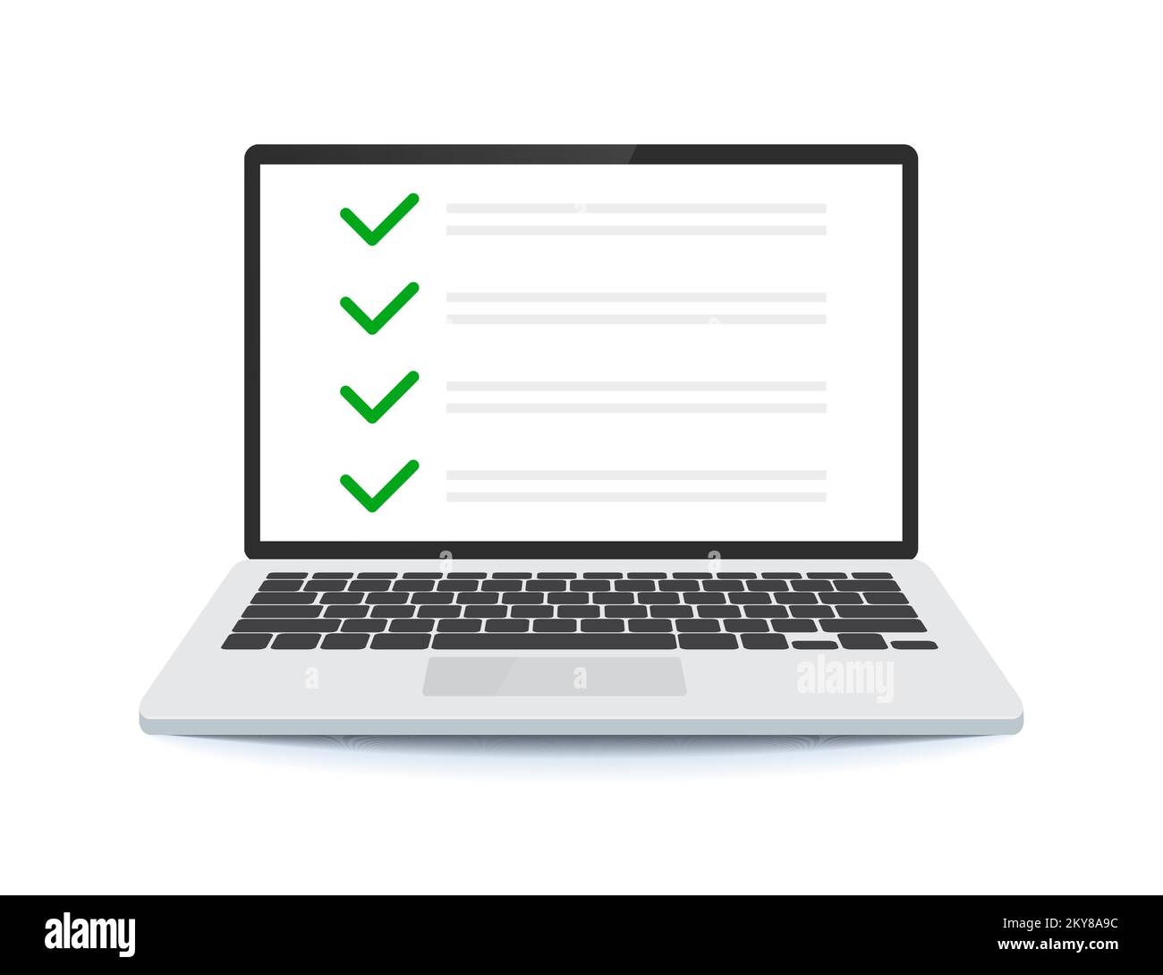 Checklist on laptop display, checkboxes with check mark Stock Vector Image & Art - Alamy