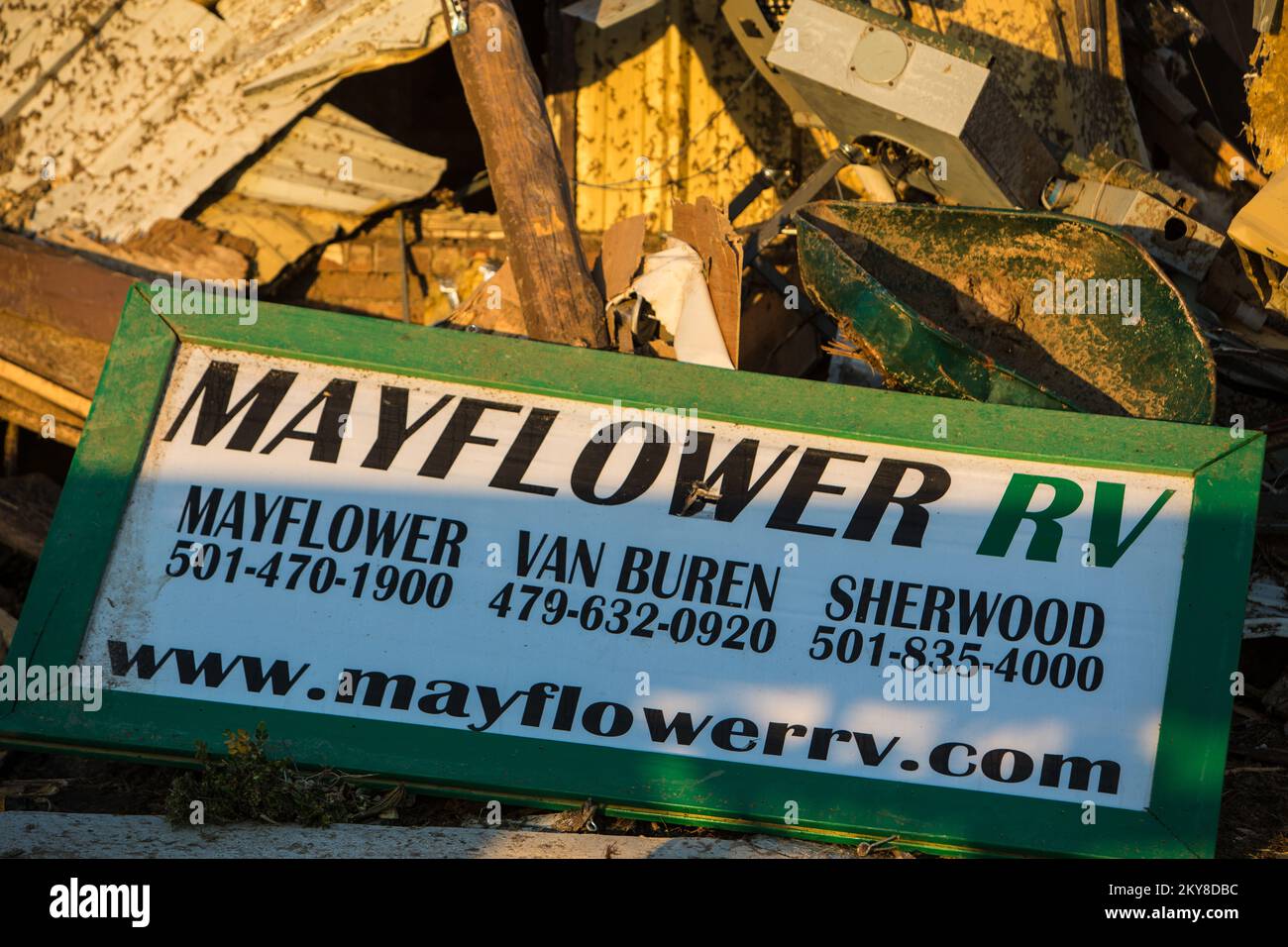 Mayflower, AR, May 2, 2014 ; Tornado debris and damage (including ...