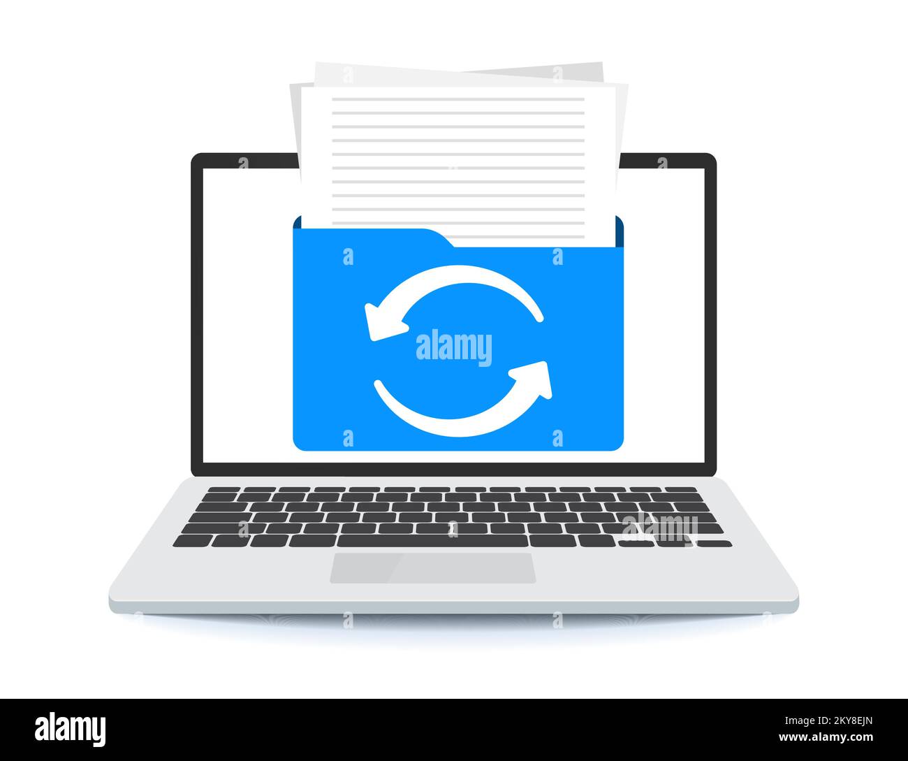 Folder on laptop screen. Vector illustration Stock Vector Image & Art ...