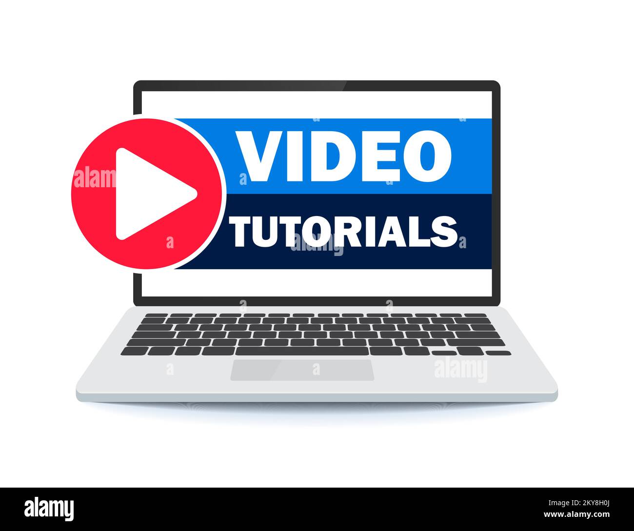 Vector illustration of a tutorials with a laptop. Background banner concept for webinar ...
