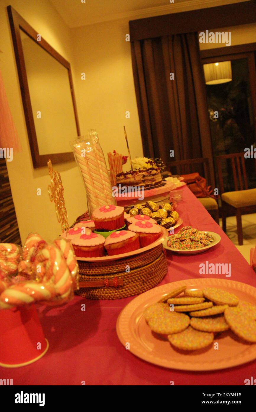 Beautiful cakes and Decorations for Parties Stock Photo - Alamy