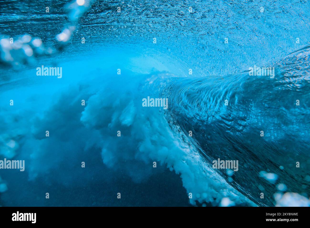 Blue ocean wave, underwater view Stock Photo - Alamy