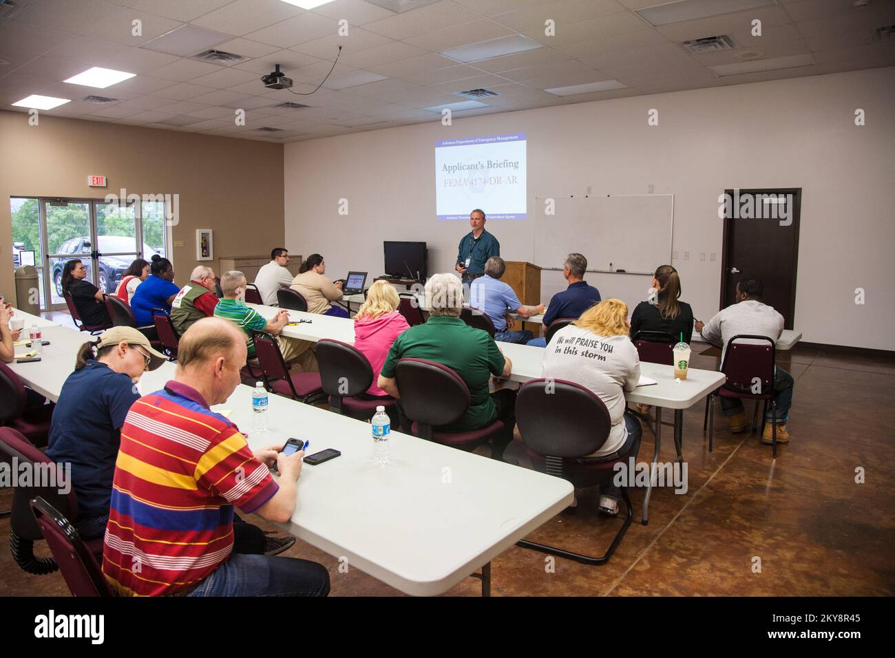 Conway, AR, May 8, 2014 ; Faulkner County Judge Allen Dodson speaks to ...