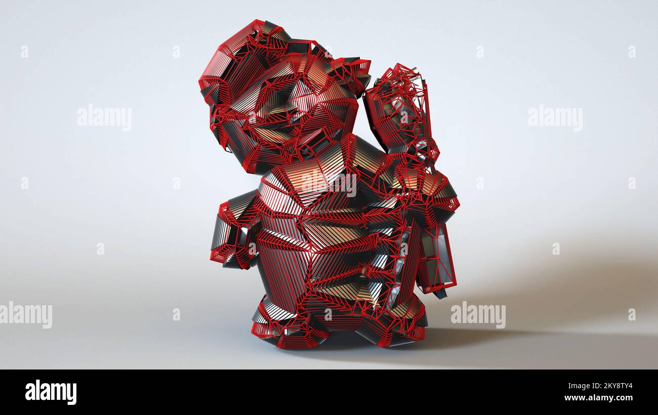 A 3D Illustration of a decorative object-artefact-art piece related to ...