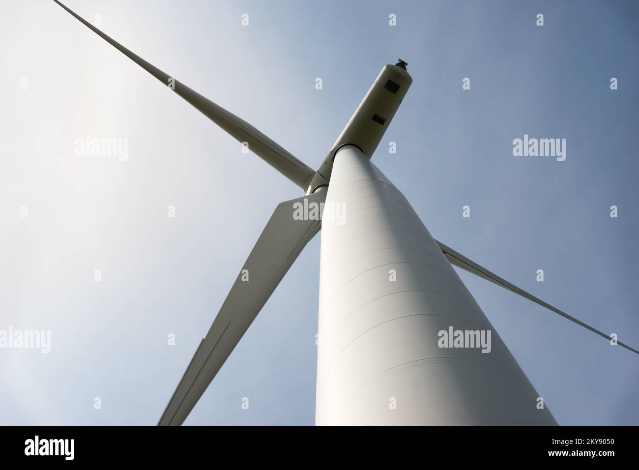 Looking up from the base of a wind turbine Stock Photo - Alamy