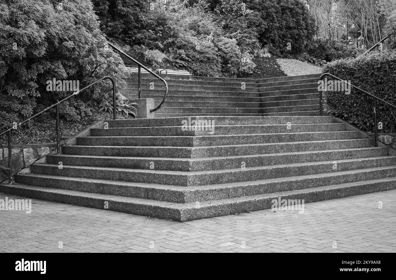 Abstract stairs in the city. Abstract steps, cement stairs,wIde stone ...