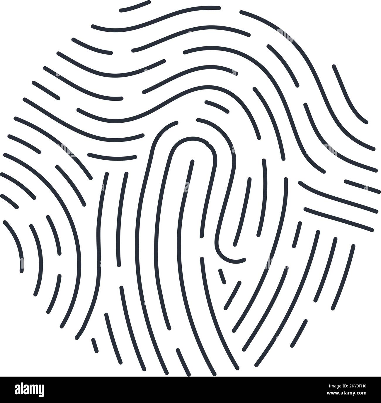 Abstract Round Bio-metric Fingerprint Scan Icon. Security Concept on ...