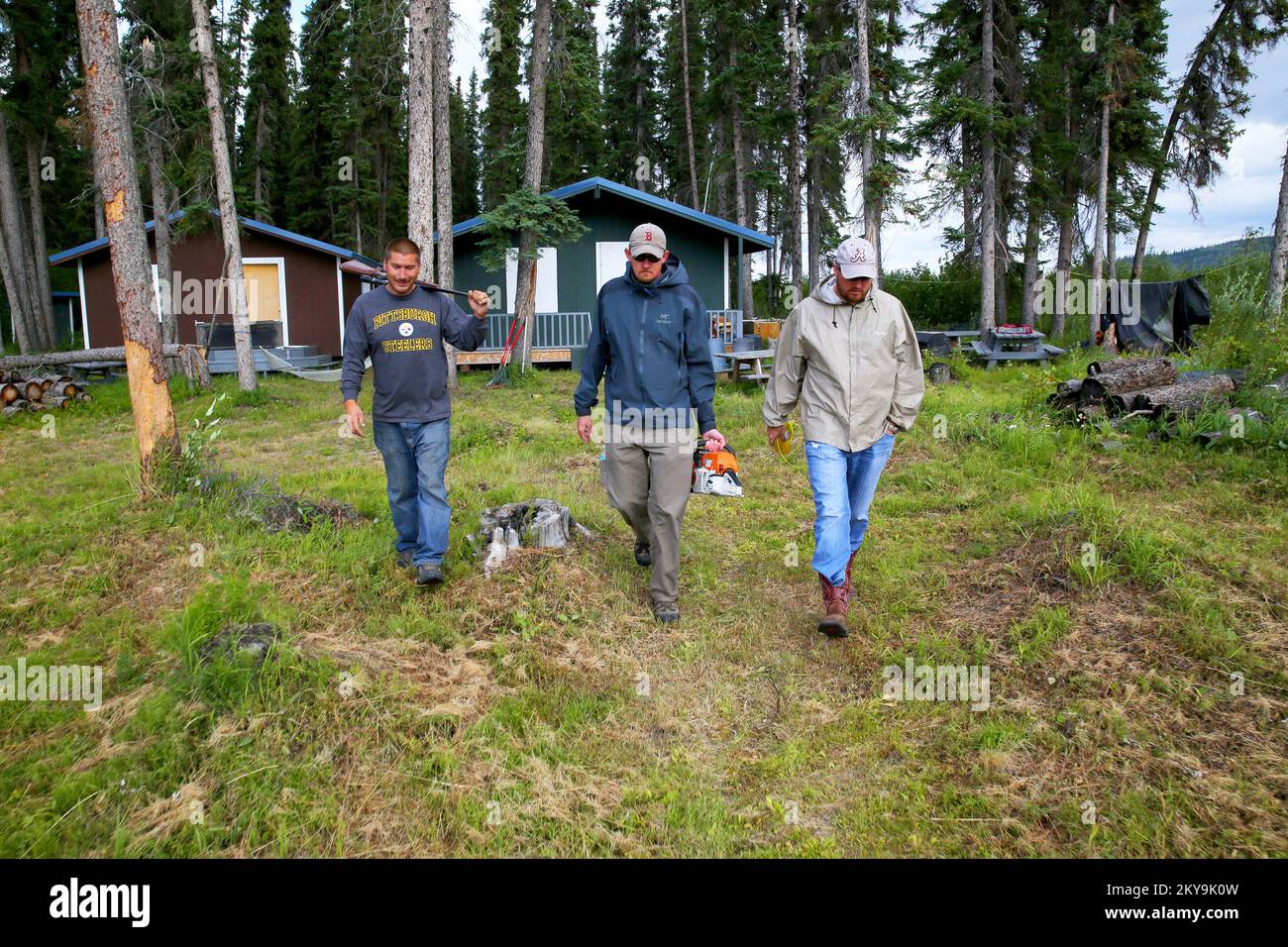 Circle, AK, July 16, 2014 Armed with a bear gun for predators, Tanana ...