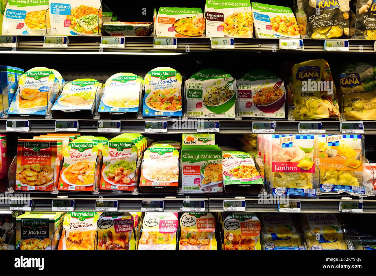 PARIS - AUGUST 09, 2015: Paris food store interior. Paris is home to ...