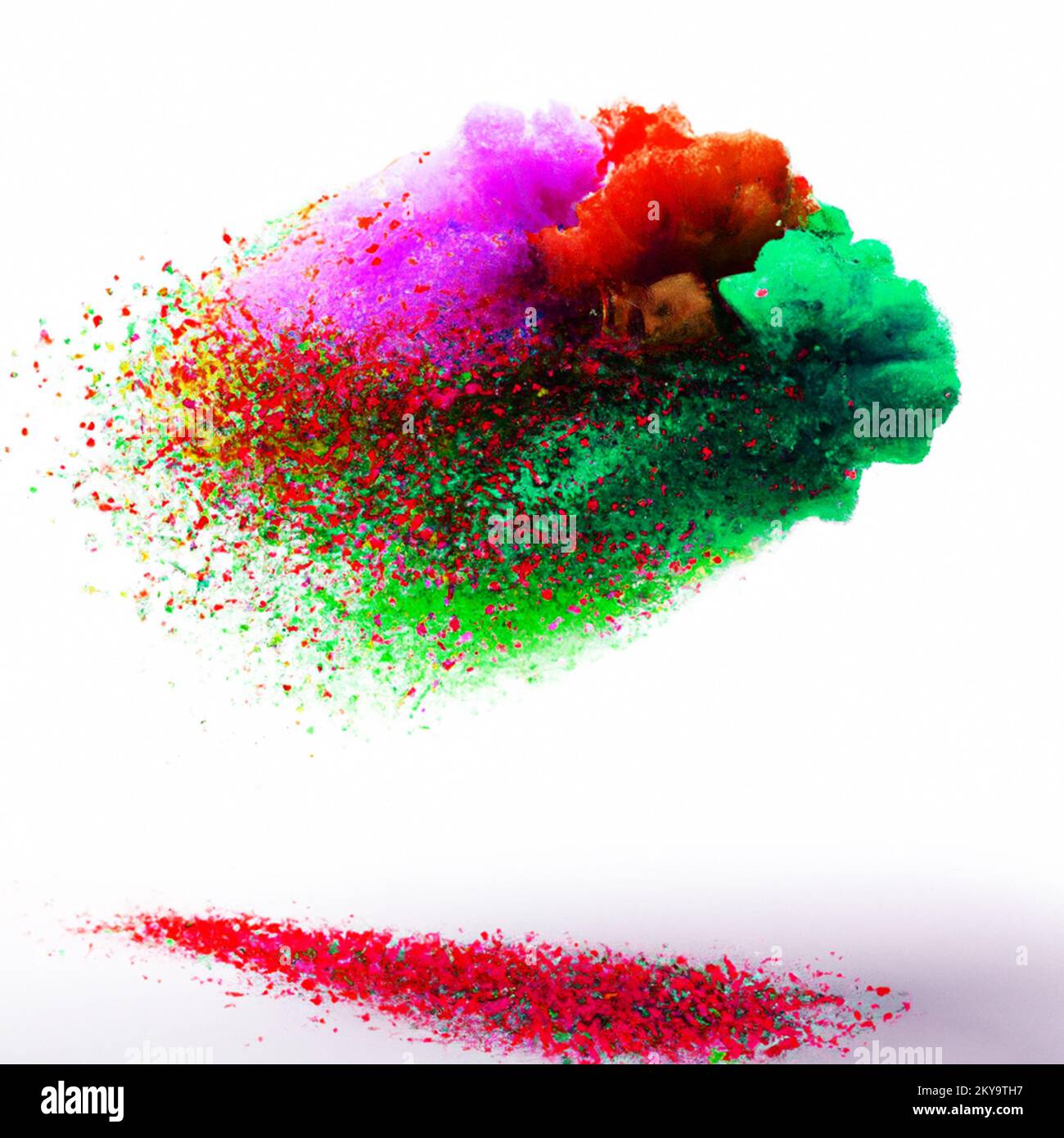 Powder explosion illustration with texture and color Stock Photo - Alamy