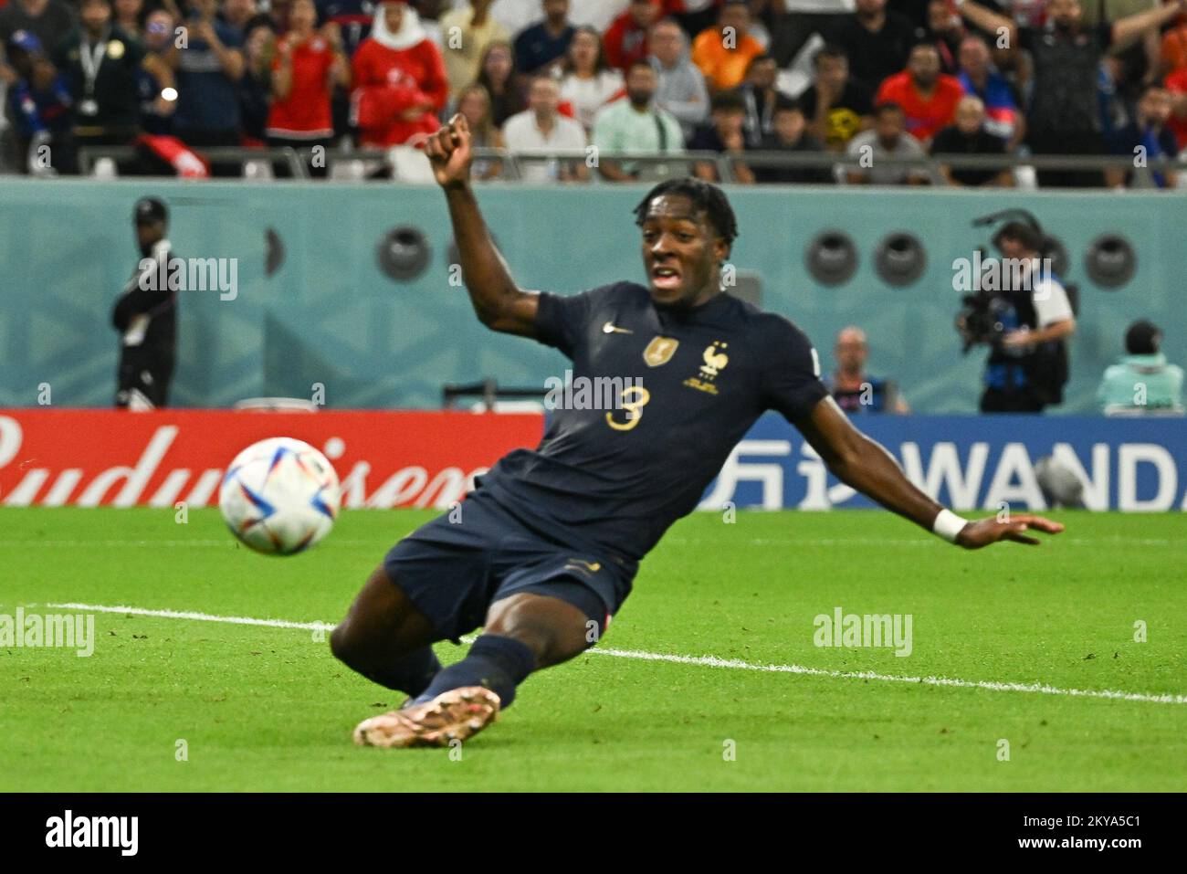 Doha, Qatar. 30 November, 2022. Axel Disasi of France during Tunisia v ...