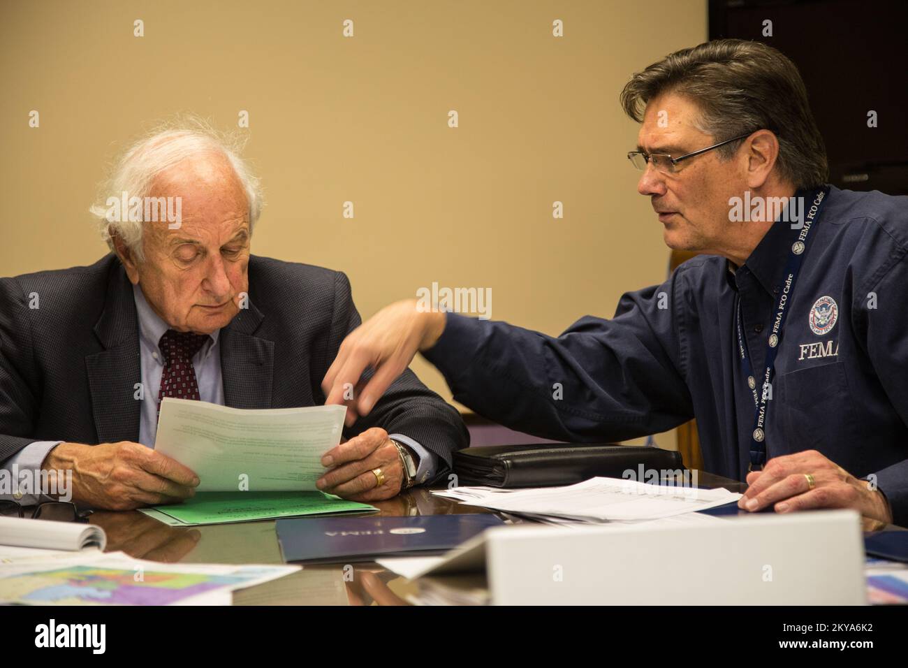 Roseville, MI, October 7, 2014 - U.S. Congressman Sander M. Levin (left ...